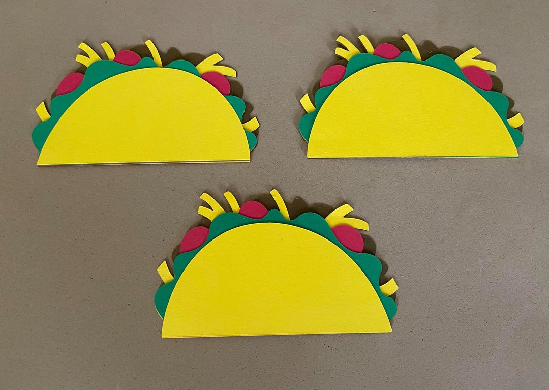Taco Die Cut Set of 3, Taco Party, Taco Tuesday, Mexican Die Cuts ...