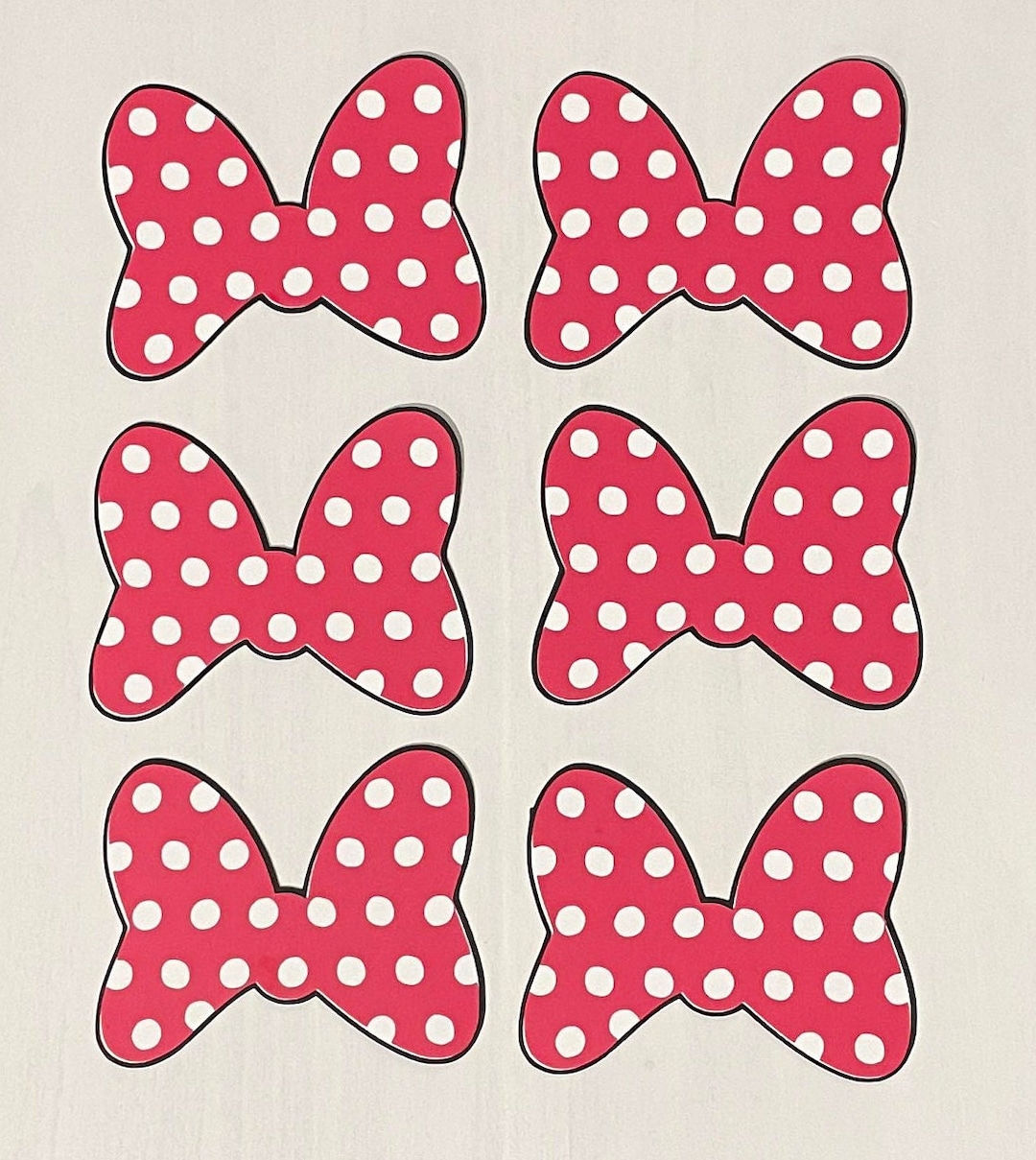 Minnie Mouse Bows Set of 6, Minnie Mouse Party, Minnie Bows - Etsy