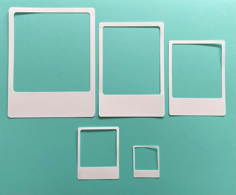 Set of 5 Polaroid Frames, Card Making, Cardstock Frames, Scrapbooking ...