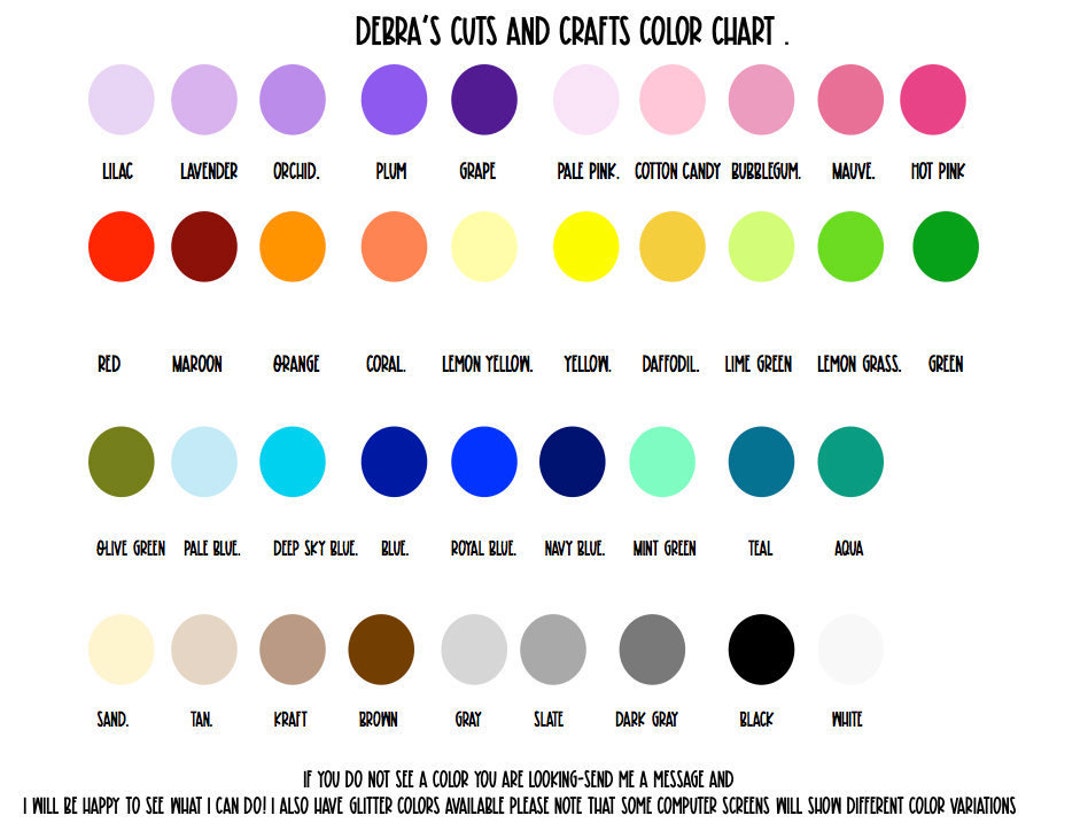 Color Chart DO NOT PURCHASE! - Etsy
