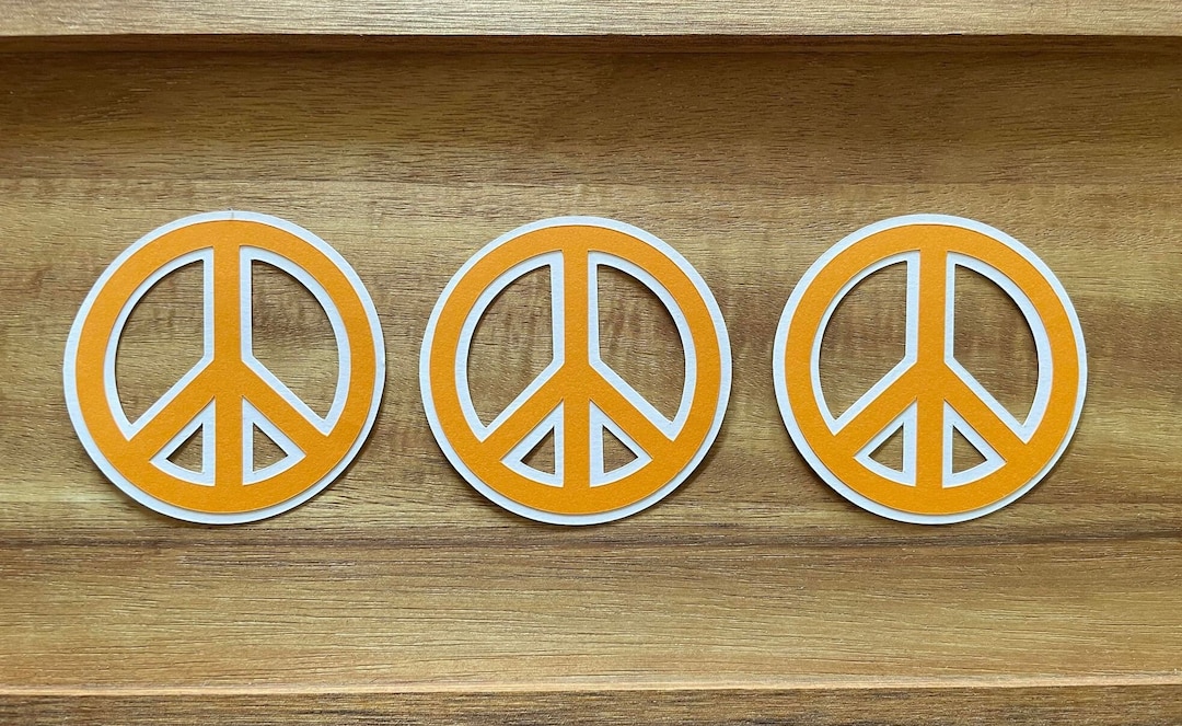 Peace Sign Die Cut Set of 3, Groovy Die Cuts, Groovy Party, Peace Sign ...