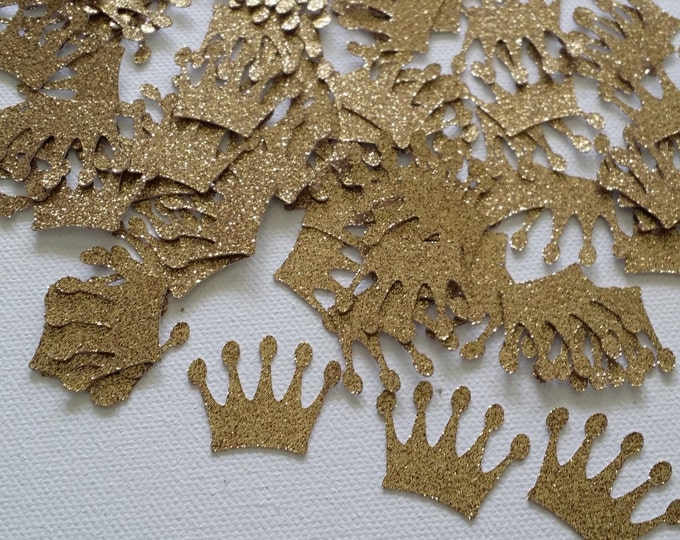 100 Piece Crown Gold Confetti, Princess Confetti, Prince Confetti, Gold ...