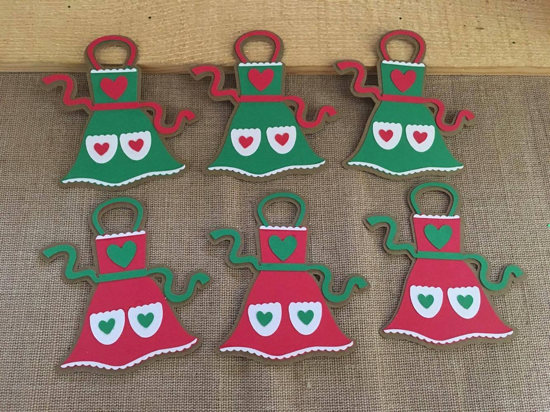 Apron Die Cut Set of 6, Holiday Apron, Apron Gift Tags - Etsy