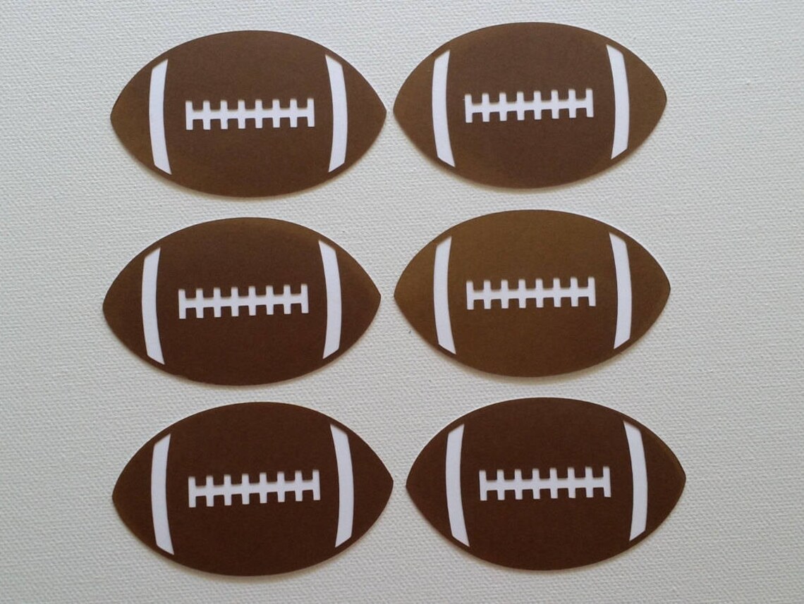 Football Die Cut Set of 6 - Etsy