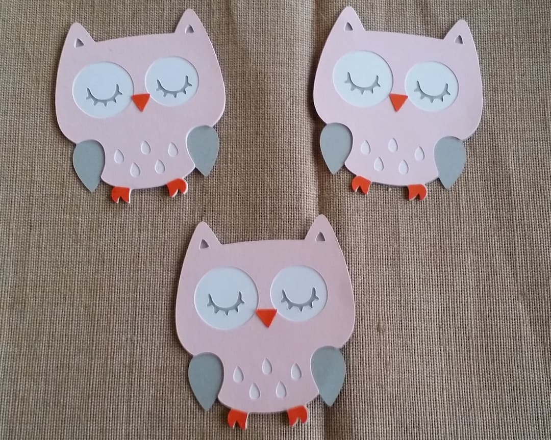 Owl Die Cut Piece Set of 3 - Etsy