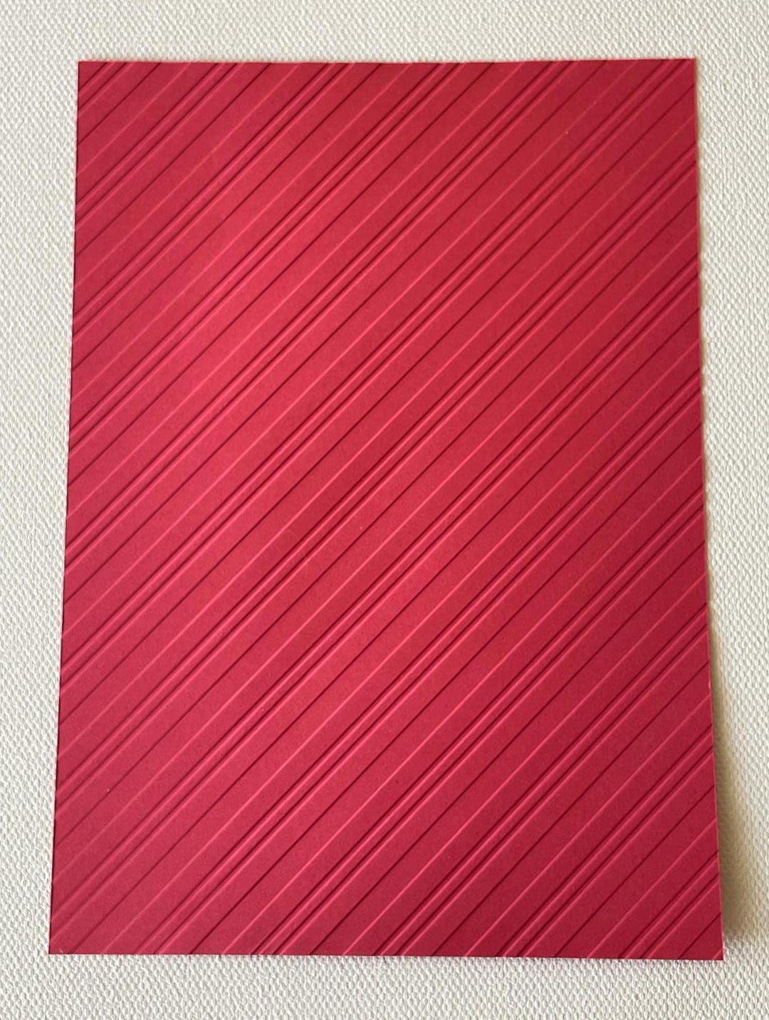 Set of 5 Embossed Peppermint Stripe Cards, Card Making, Embossed Cards ...