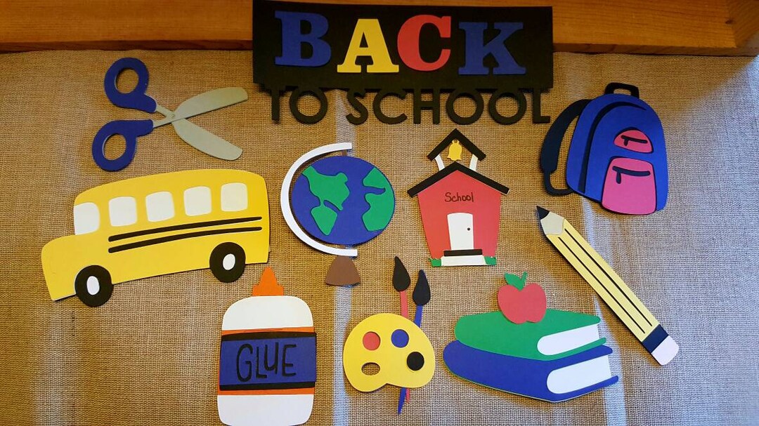 10 Piece Back to School Die Cut Set, School Die Cuts, Grade School ...