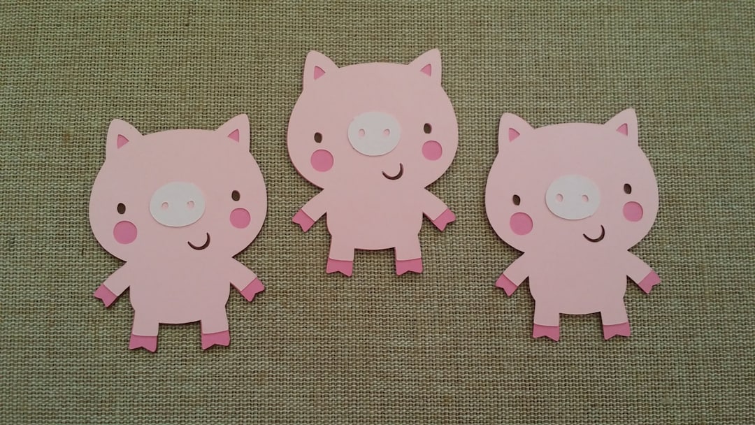 Pig Die Cut Set of 3 - Etsy