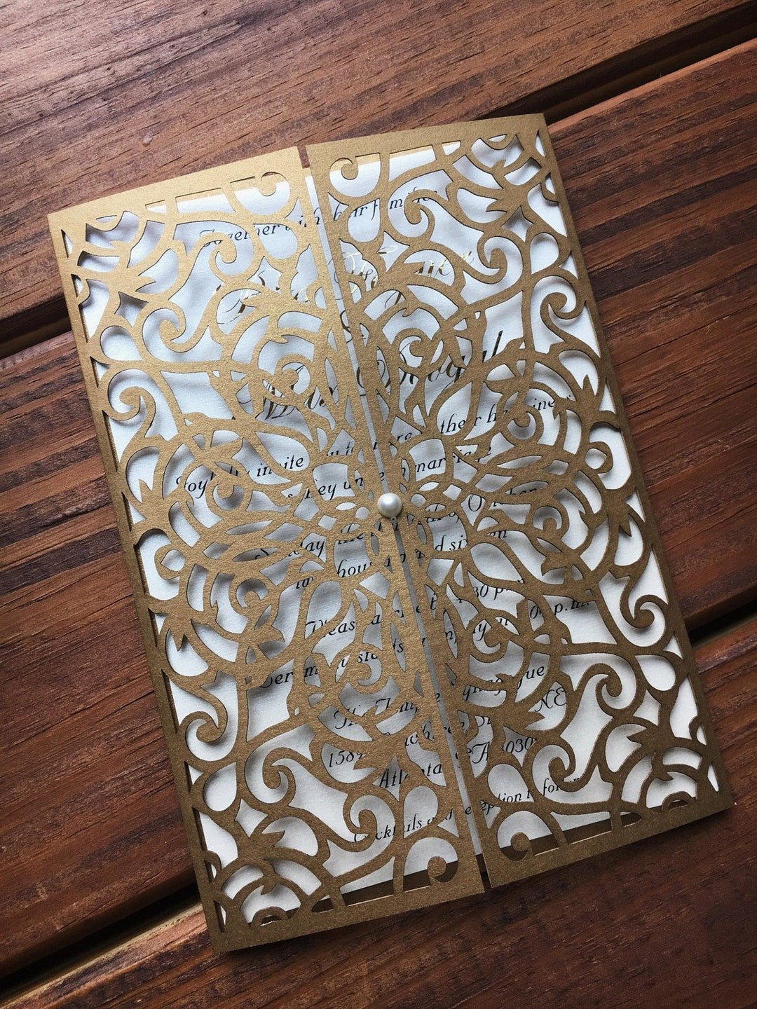 Star, Spiral, WEDDING, Laser, Elegant, GOLD, Modern, Invitation, Card ...