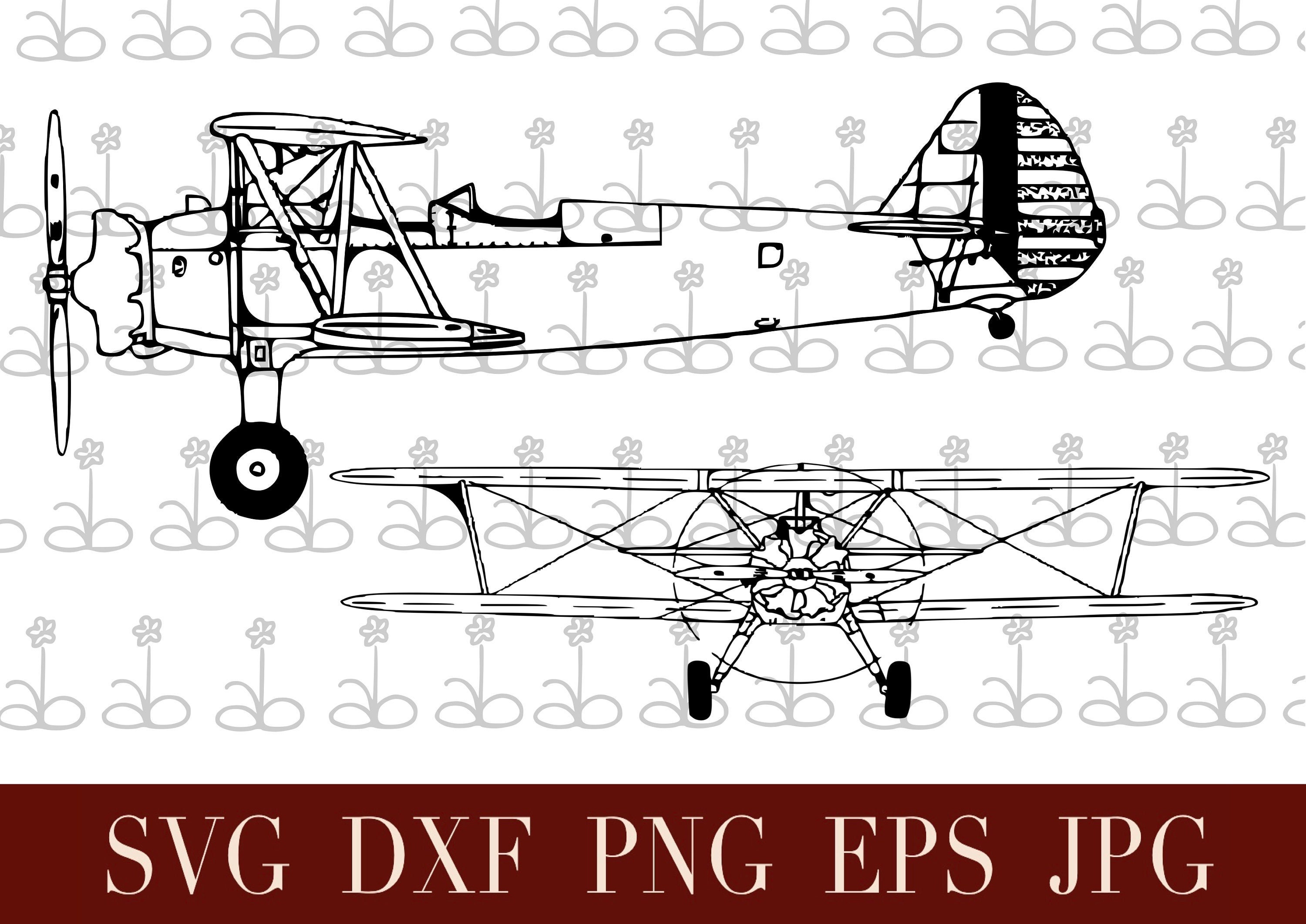 2 Digital Files of Boeing Stearman Vintage Biplane Bundle - Digital ...