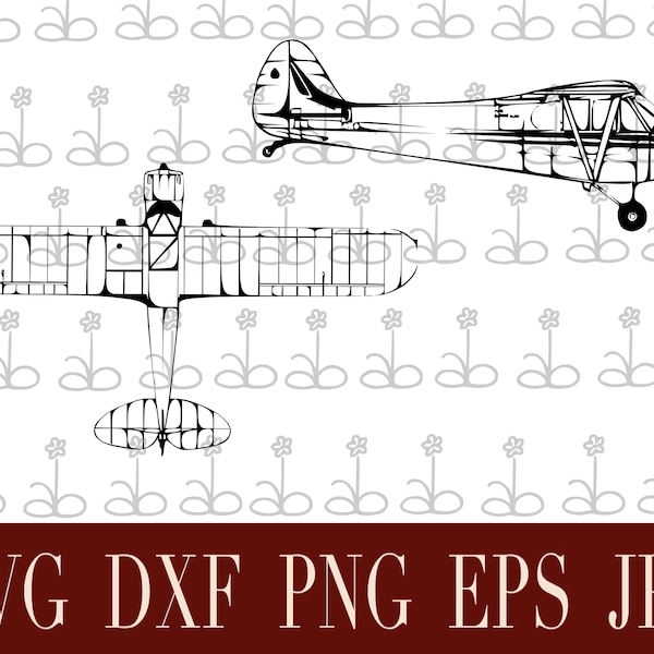 Piper Cub Airplane Svg - Etsy
