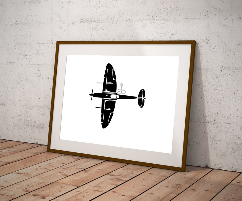Digital File of Vintage Airplane Spitfire Top View - Digital Download ...