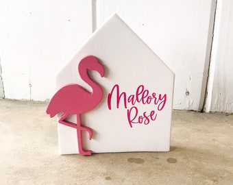 Flamingo Name Sign - Etsy