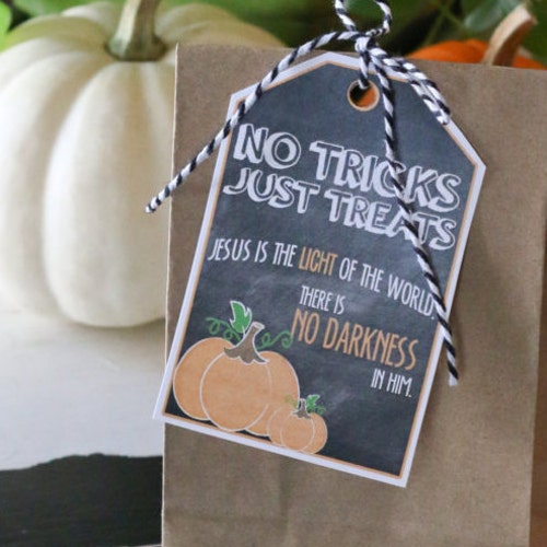 Fall Printable No Tricks Just Treats Treat Bag Topper - Etsy
