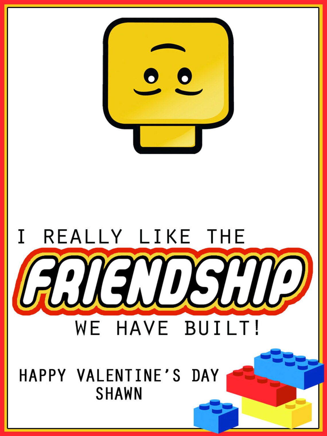 Valentine Printable - Building Block Valentine - I Really Like the ...