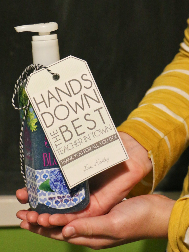 Teacher Thank You Gift Tag HANDS DOWN Best TEACHER in Town - Etsy