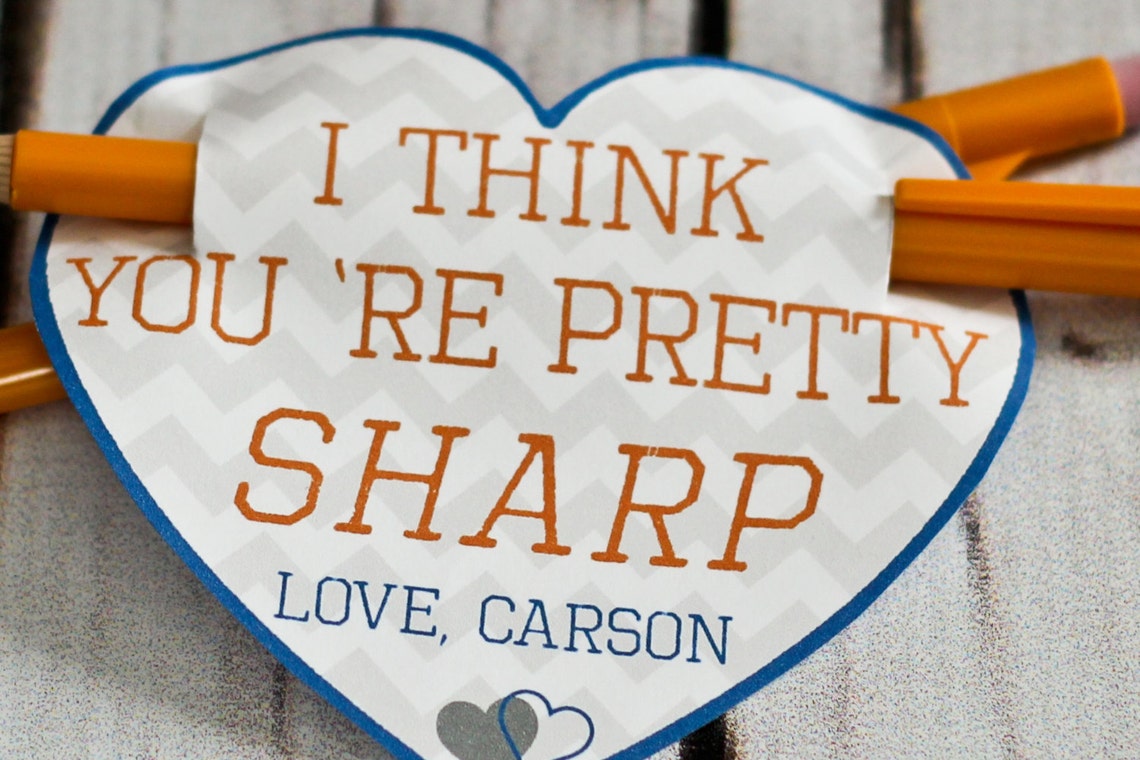 Valentine Printable - I Think You're Pretty SHARP - Instant Download ...