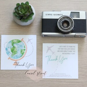 Flight Attendant Thank You Card - Flight Attendant Gift - Thank You ...
