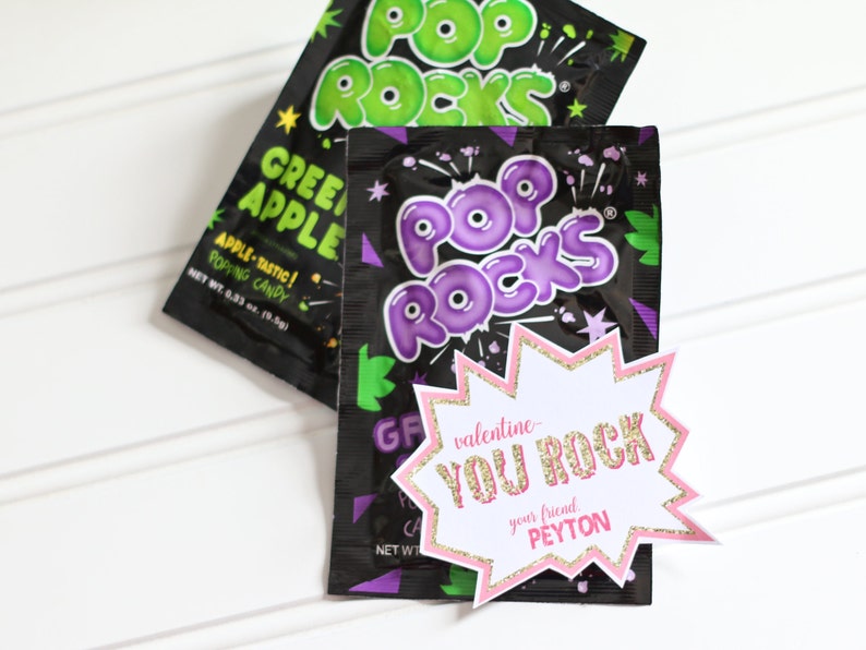 Valentine Printable YOU ROCK Personalized Pop Rocks | Etsy