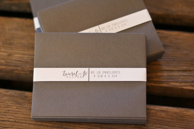 SMOKE A2 Envelopes (charcoal) ~ Invitation Envelope ~ A2 = 4 3/8" X 5 3 ...