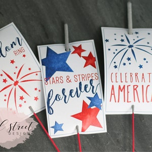 Patriotic Printable - Sparkler Tags - Instant Download - 4th of July ...