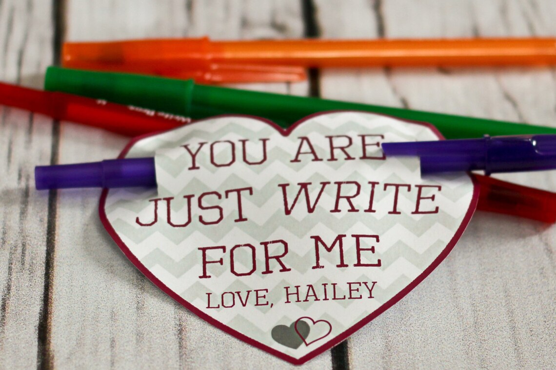Valentine Printable - You Are Just WRITE for Me - PERSONALIZED ...