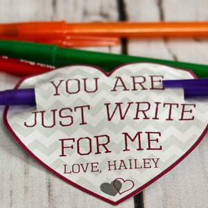 Valentine Printable - You Are Just WRITE for Me - PERSONALIZED ...
