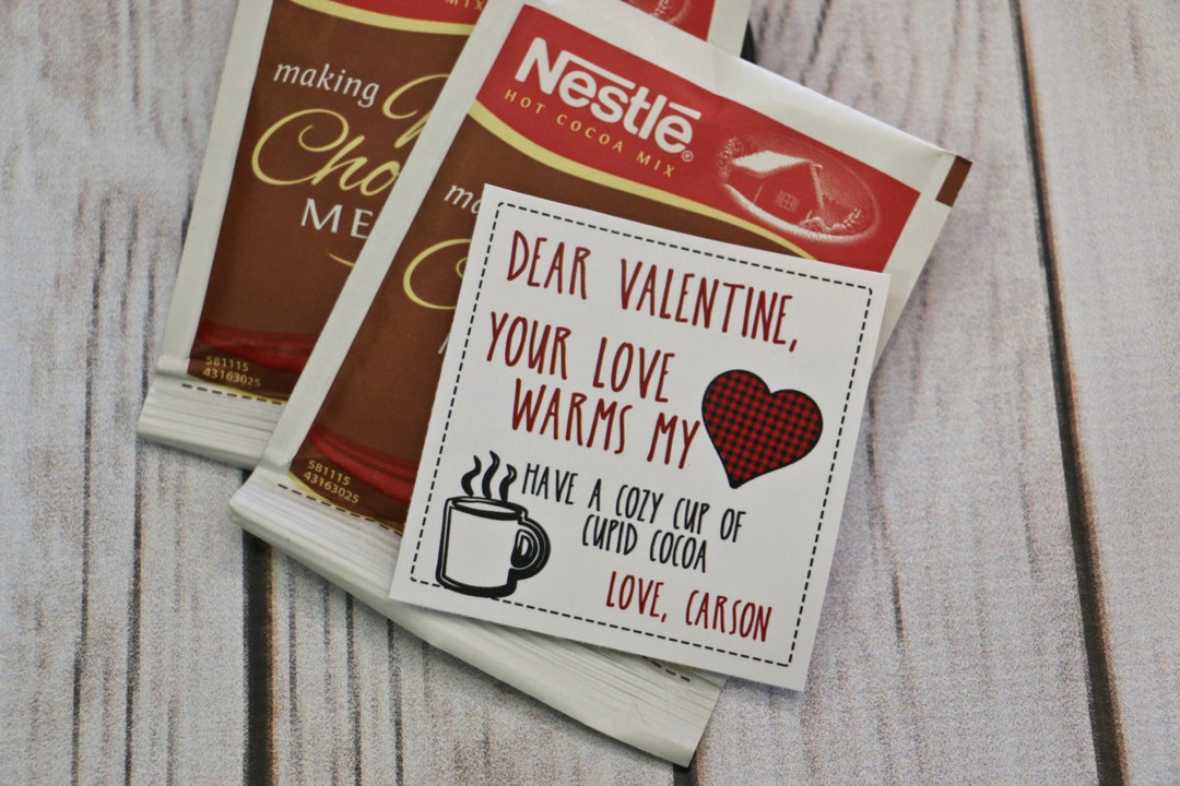 Valentine Printable -cupid Cocoa Valentine - Your Love Warms My Heart ...