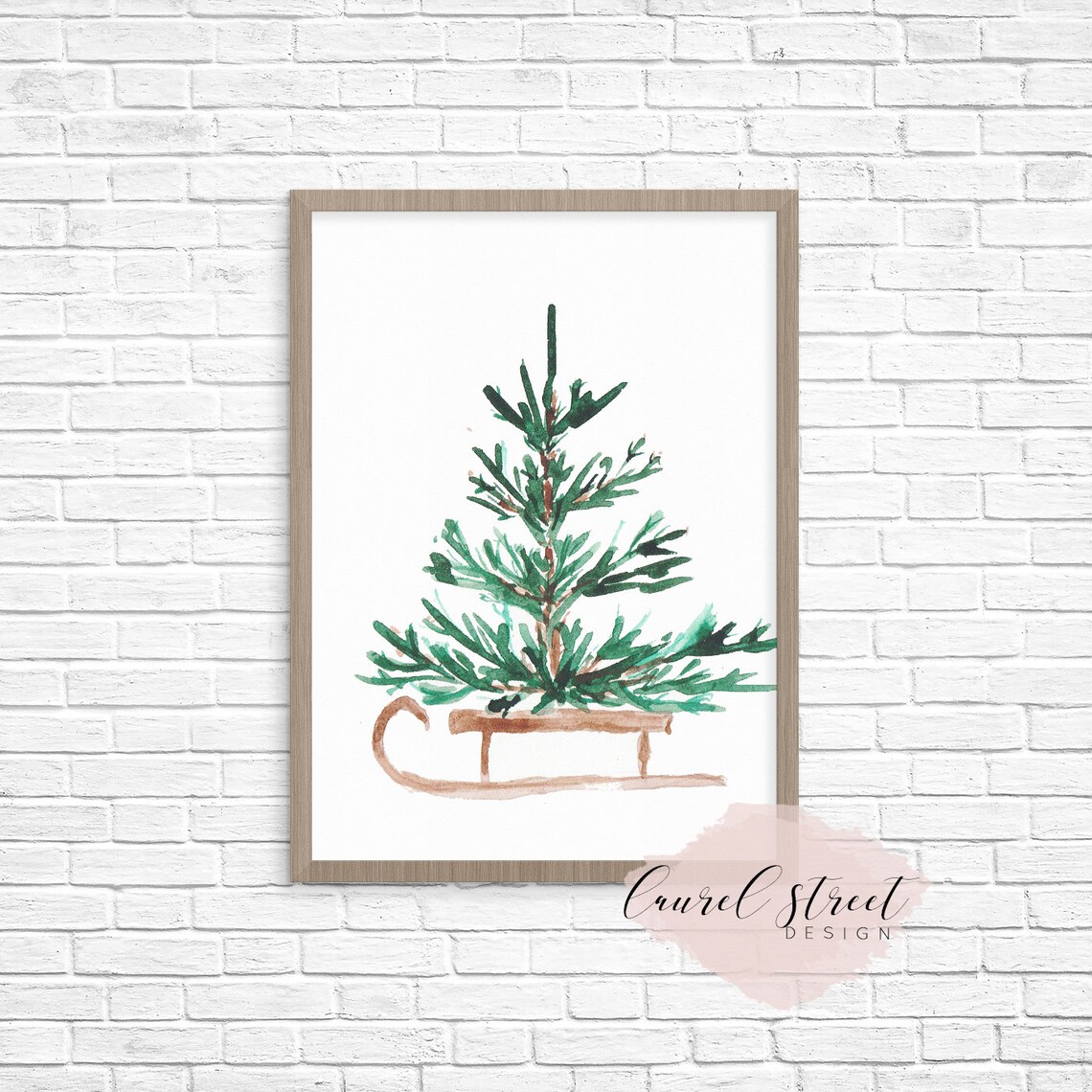 Pine Tree Christmas Tree Printable Christmas Art - Etsy