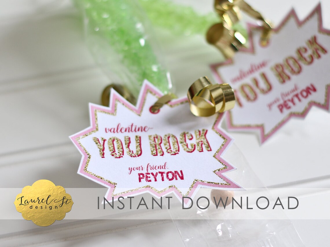 Valentine Printable YOU ROCK Instant Download Pop Rocks - Etsy