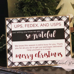 Thank You Delivery Drivers INSTANT DOWNLOAD Merry Christmas to Your ...