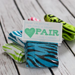 Valentine Printable - We Make A Great Pair - PERSONALIZED - Socks ...