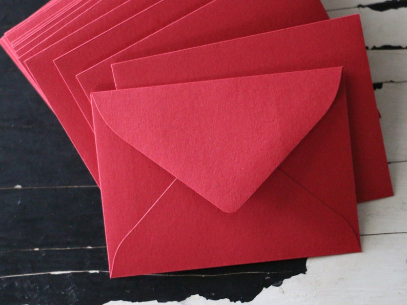 Red Mini Envelopes Mini Envelope Size 2 11/16 x 3 | Etsy