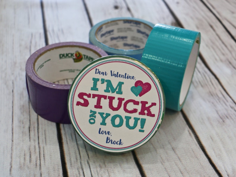 Valentine Printable STUCK ON YOU Instant Download Duct - Etsy