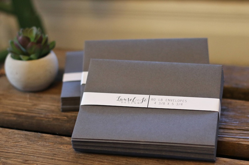 SMOKE A2 Envelopes (charcoal) ~ Invitation Envelope ~ A2 = 4 3/8" X 5 3 ...