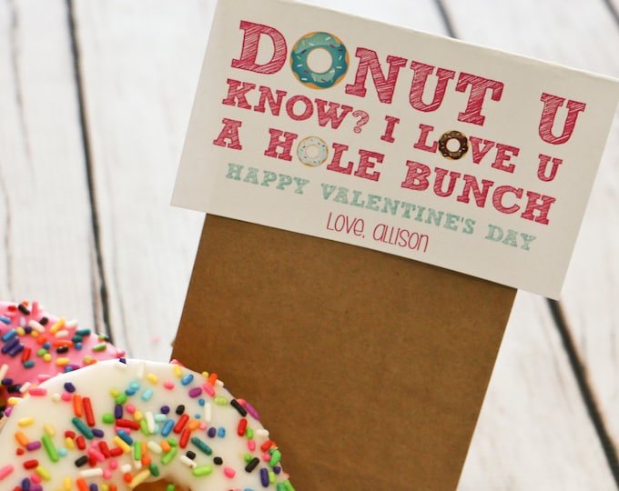 Valentine Printable DONUT You Know I LOVE You a HOLE Bunch - Etsy