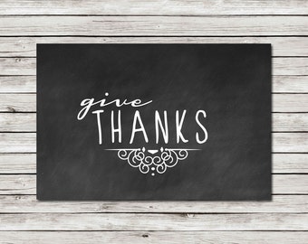 Thanksgiving Printable, Give Thanks Sign, Give Thanks Printable ...