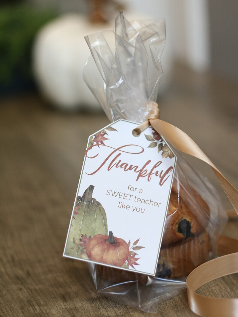 TEACHERS Gift Tag - Thankful for SWEET TEACHERS Like You - Fall Gift ...