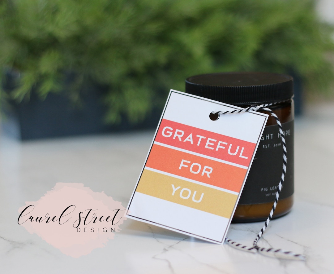 GRATEFUL for You - Gift Tag - Autumn Party Favor - Thanksgiving Gift ...
