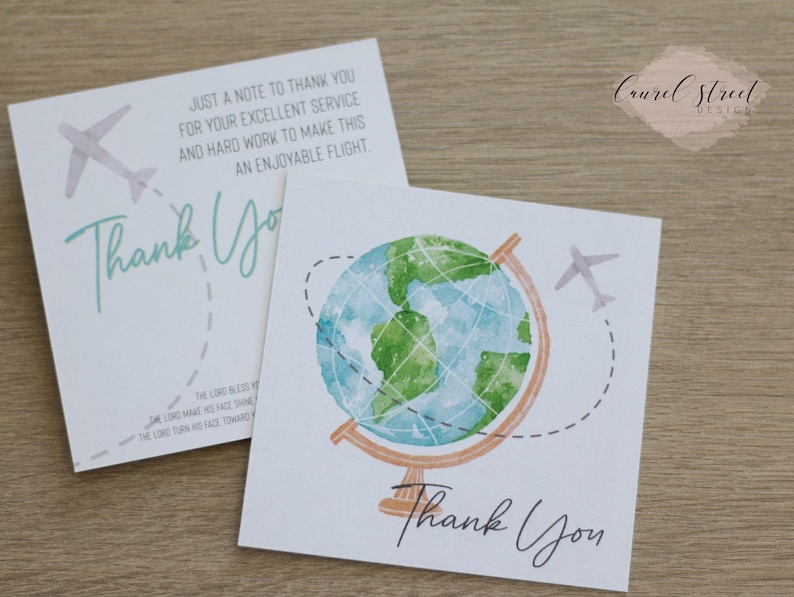 Flight Attendant Thank You Card Flight Attendant Gift - Etsy