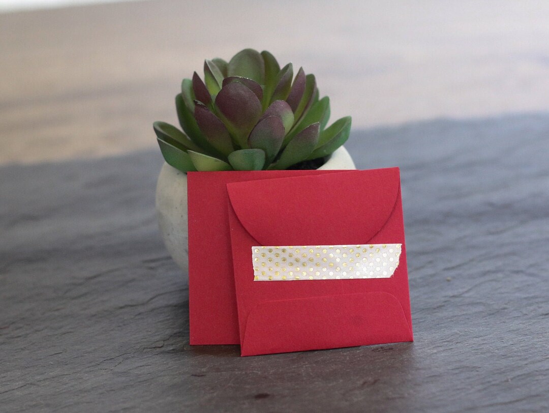 Red Mini Square Envelopes ~ Square Coin Envelopes ~ Bright Red ~ Ruby ...