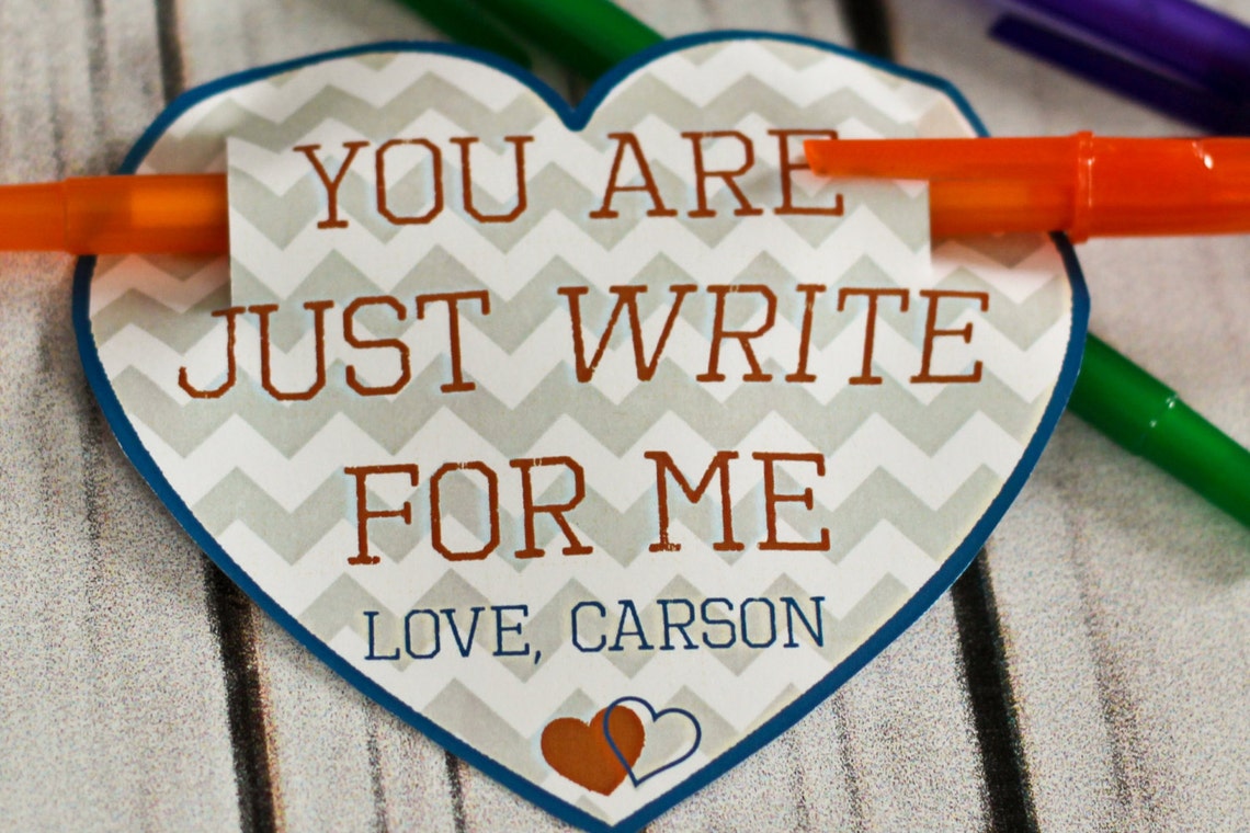 Valentine Printable You Are Just WRITE for Me Instant | Etsy