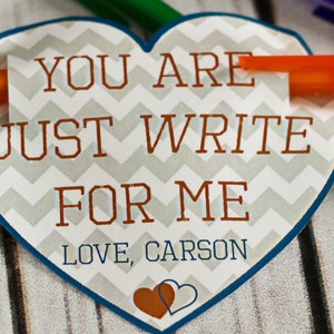 Valentine Printable - You Are Just WRITE for Me - Instant Download ...