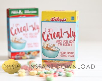 Boy Cereal Birthday Thank You Tags, 2.5x3.5, Favor Tags, Cereal ...