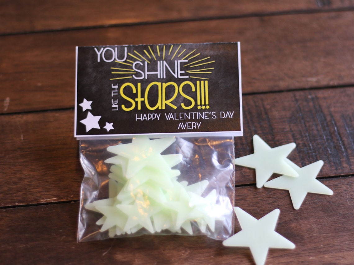 Valentine Printable - SHINE Like the STARS - Customizable - Treat Bag ...