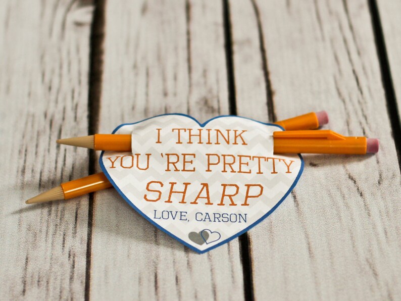 Valentine Printable - I Think You're Pretty SHARP - Personalized ...