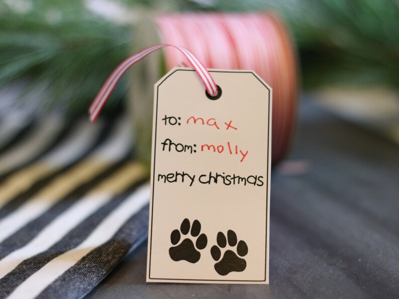 Puppy Holiday Gift Tags Dog Christmas Gift Tags Printable | Etsy