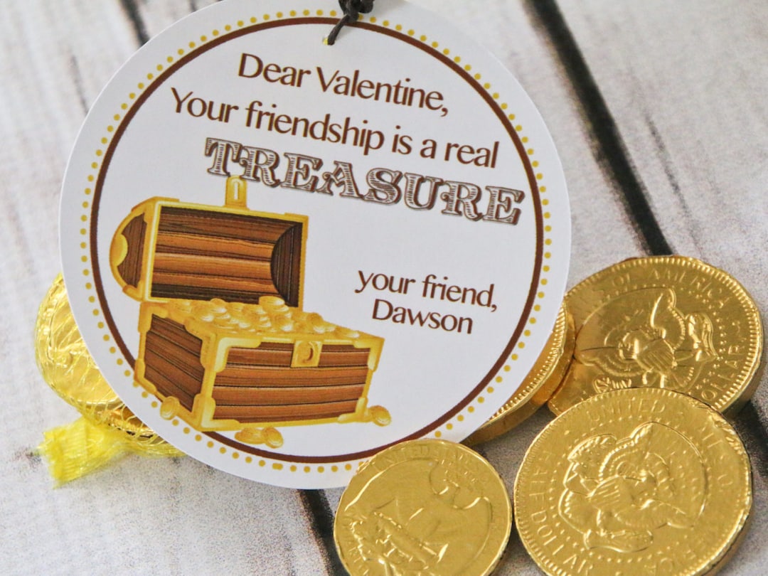 Valentine Printable Your FRIENDSHIP is a Real TREASURE PERSONALIZED ...