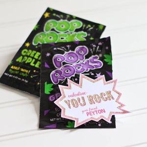 Valentine Printable - YOU ROCK! - Personalized - Pop Rocks - Rock Candy ...