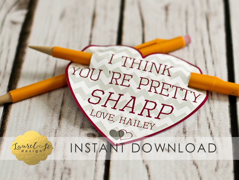 Valentine Printable I Think You're Pretty SHARP - Etsy